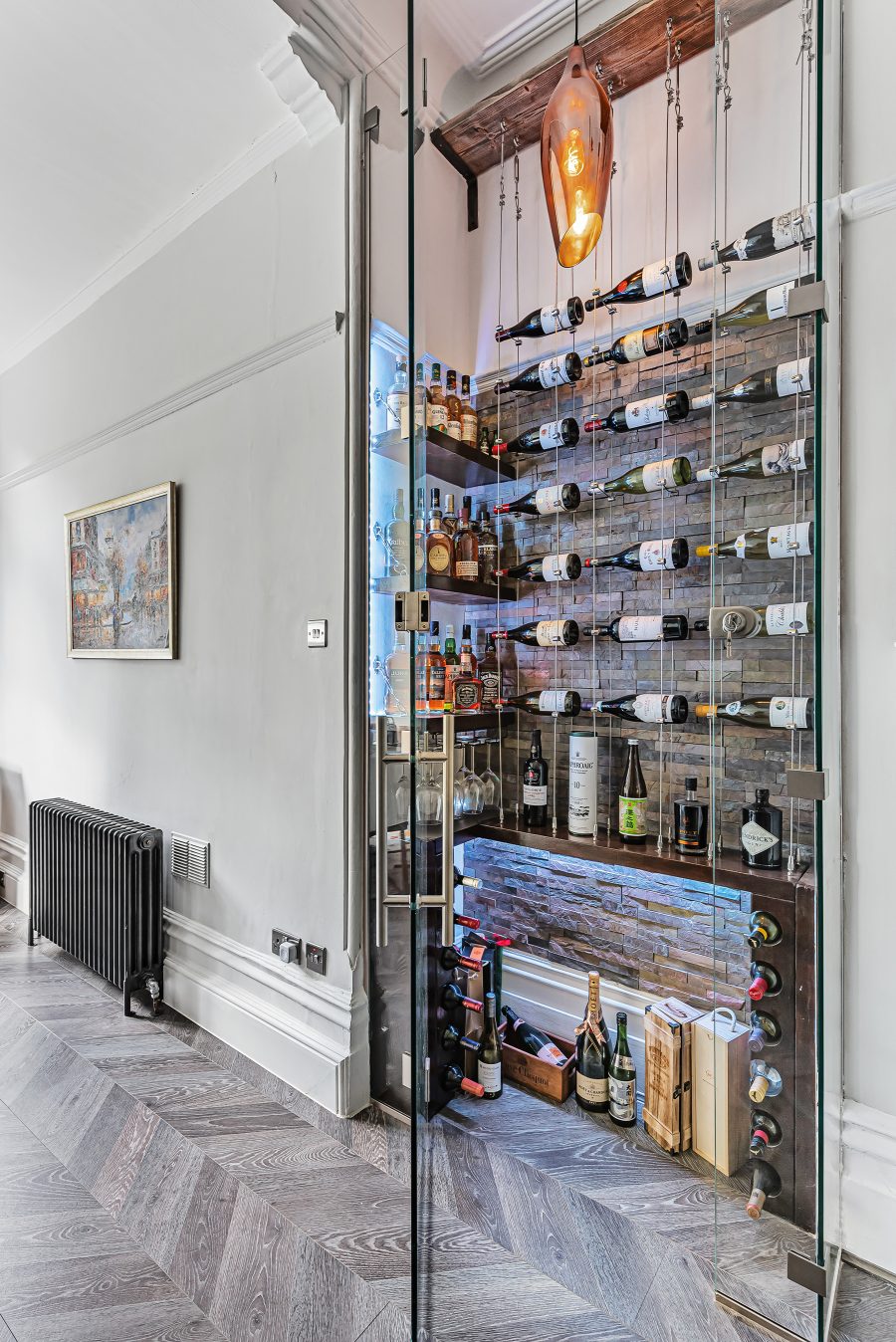 Steel wire rope floating wine rack – Customer photos – GS Products Blog