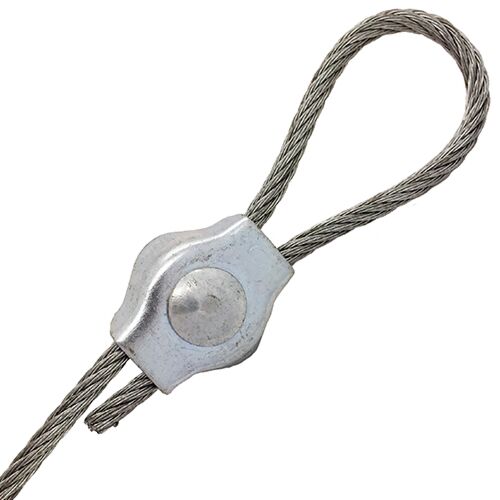 3mm Zinc Plated Steel Simplex Wire Rope Grip | GS Products