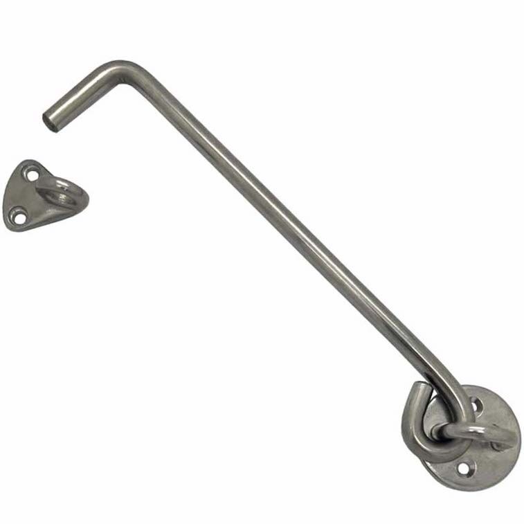 8" Stainless Steel Long Cabin Hook | Heavy Duty Hook