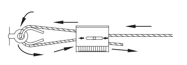 Black KL100 Zip-Clip Rize Steel Wire Rope Grip for 2mm Wire